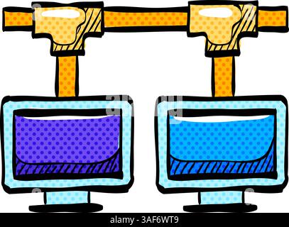 lan network switch cartoon vector illustration Stock Vector Image & Art ...