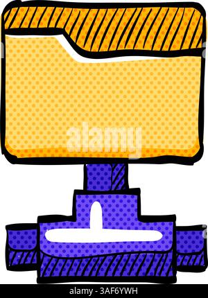 Hand drawn Shared folder icon in sticker style vector illustration ...