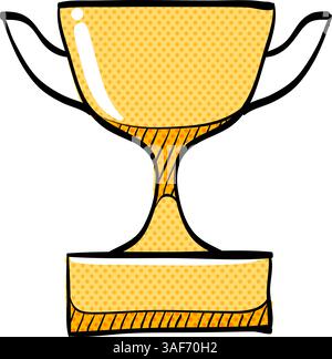 Trophy cup icon in comic style. Goblet prize cartoon vector ...