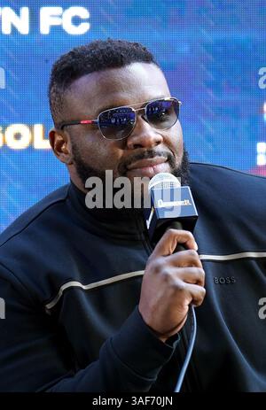 Fabio Wardley during a press conference at Glazers Hall, London ...