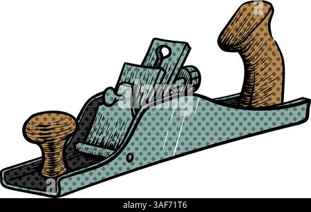 Hand plane icon halftone color vector illustration Stock Vector Image ...