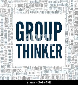 Group Thinker word cloud conceptual design isolated on white background ...