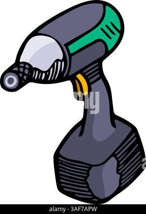 Electric impact driver icon. Hand drawn vector illustration ...