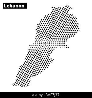 Dotted representation of Lebanon's map showcases its unique shape and ...