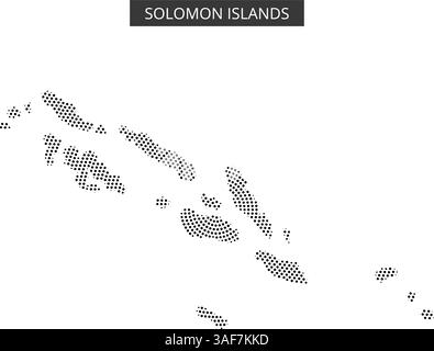 Detailed outline of the Solomon Islands showcasing its geographical ...