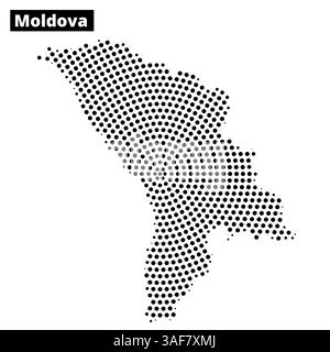 Dotted representation of the map of Moldova showcases its geographical ...