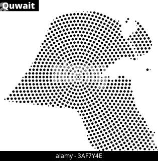 This creative representation features a dotted map of Kuwait ...