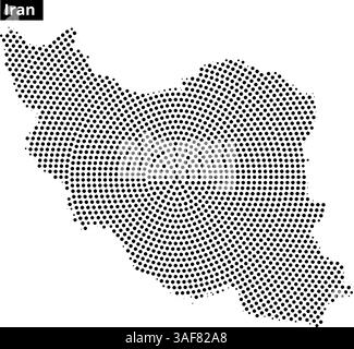 This visualization features Iran outlined with dotted patterns and ...