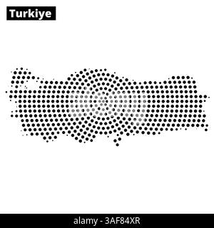 Detailed map of Turkey created using a dotted design, highlighting the ...