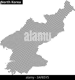This visual displays a dot map of North Korea, highlighting its ...