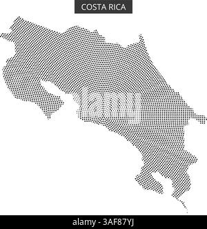 A creative representation of the Costa Rica map using a dotted pattern ...