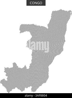 The dotted outline of Congo highlights the country's shape and ...
