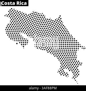 A creative representation of the Costa Rica map using a dotted pattern ...