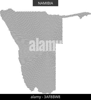 Artistic depiction of Namibia using a dot pattern to outline the ...