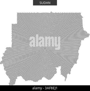 This artwork of Sudan uses dotted patterns to showcase its unique shape ...