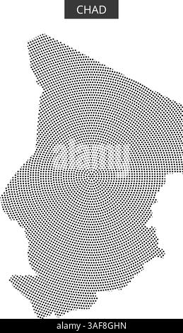 This map illustrates the country of Chad, featuring a distinctive ...