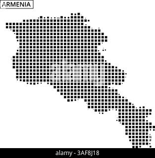A unique dotted map illustrates Armenia's geographical outline and key ...