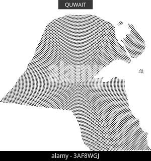 This creative representation features a dotted map of Kuwait ...