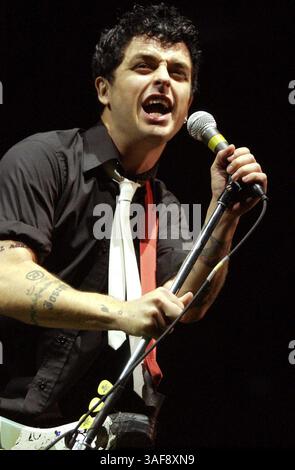 Lead singer Billie Joe Armstrong of the band Green Day performs at a ...