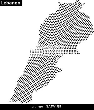 Dotted representation of Lebanon's map showcases its unique shape and ...