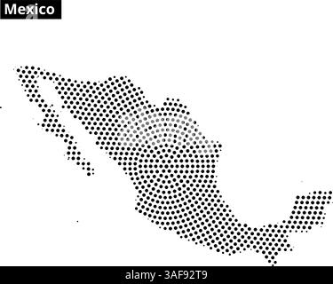 A detailed map of Mexico is represented using dotted patterns ...