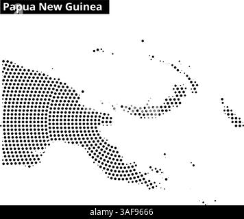 Dotted representation of Papua New Guinea showcasing its unique ...