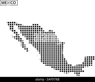 A detailed map of Mexico is represented using dotted patterns ...