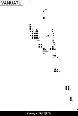 Map outline of Vanuatu highlights its islands and geographical features ...