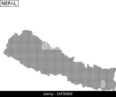 A map of Nepal illustrating the country’s outline and geographic ...