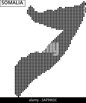 The map of Somalia features a dotted outline, highlighting its ...