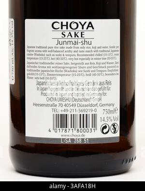 Choya Japanese rice sake label Stock Photo - Alamy