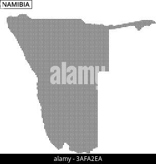Artistic depiction of Namibia using a dot pattern to outline the ...