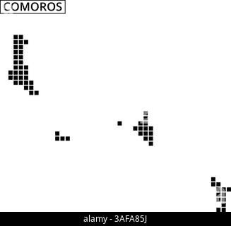 Detailed map outline highlighting the islands of Comoros with ...
