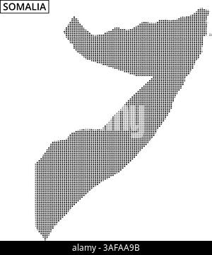 The map of Somalia features a dotted outline, highlighting its ...