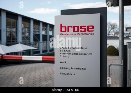 Coburg, Germany. 07th Apr, 2025. The Brose logo can be seen on a Brose ...