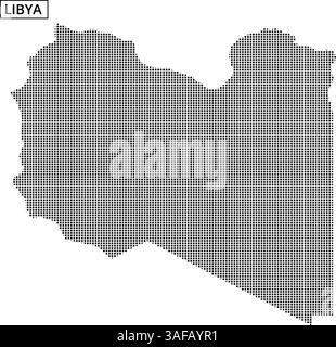 A detailed map outlining the geographical features of Libya ...