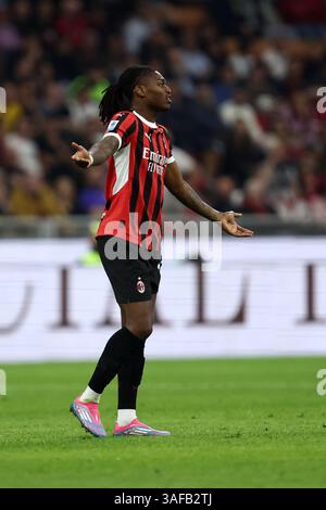 Rafael Leao of AC Milan gestures during the Serie A football match ...
