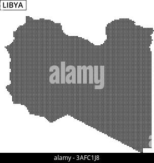 A detailed map outlining the geographical features of Libya ...