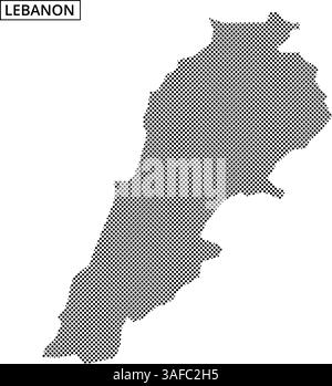 Dotted representation of Lebanon's map showcases its unique shape and ...