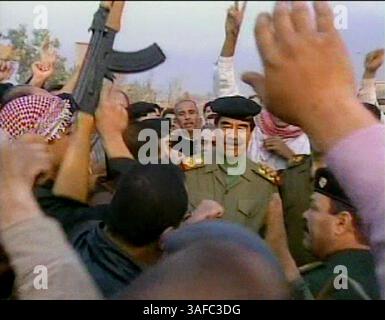 Apr 04, 2003; Baghdad, IRAQ; Iraqi President SADDAM HUSSEIN, according ...