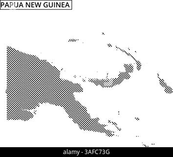 Dotted representation of Papua New Guinea showcasing its unique ...