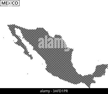 A detailed map of Mexico is represented using dotted patterns ...