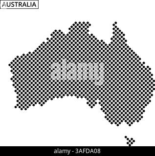 A detailed map of Australia created using dot patterns, highlighting ...