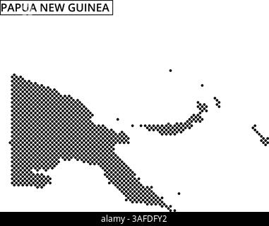 Dotted representation of Papua New Guinea showcasing its unique ...