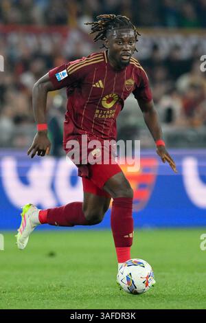 Olimpico Stadium, Rome, Italy - Manu Kone of AS Roma celebrates after ...
