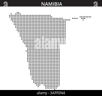 Namibia Dot Map. Country Digital Style Shape. Namibia vector image ...