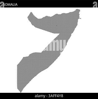 The map of Somalia features a dotted outline, highlighting its ...