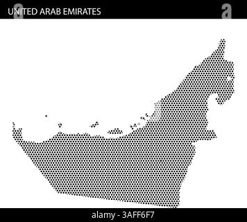 A creative representation of the map of United Arab Emirates using a ...