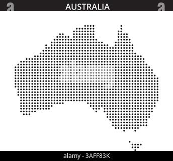 A detailed map of Australia created using dot patterns, highlighting ...