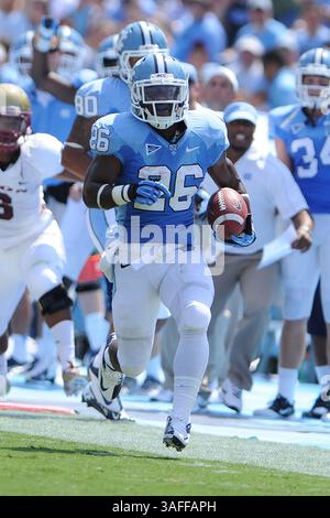 CHAPEL HILL, NC - SEPTEMBER 01: Running Back Caleb Hood #4 of the North ...